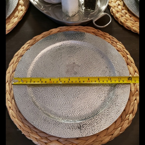 Dining | Silver Dimpled Metal Charger Plates | Poshmark